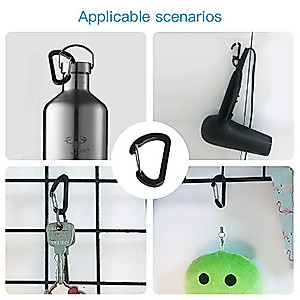 ABCOOL 10PCS Keychain Clips Mini Carabiner - 1 5/8inch Small Aluminum Durable Quick Release Auto Locking D-Shape Spring Loaded Wire Gate Clip for Home, Rv, Camping, Fishing, Hiking, Traveling