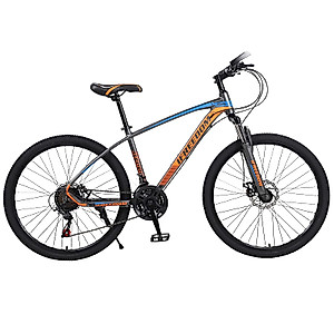 26'' Mountain Bike, 21 Speed Outdoor Snow Beach Bike, Full Suspension Adult Hybrid MTB Racing Bikes for Women Men, Comfort Complete Cruiser Bicycle, Lightweight City Commuter Road Cycling (N)