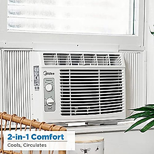 Midea 5,000 BTU EasyCool Window Air Conditioner and Fan - Cool up to 150 Sq. Ft. with Easy to Use Mechanical Control and Reusable Filter