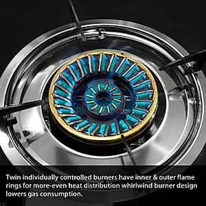 Barton Double Burner Stove w/Auto Ignition Glass Top Deluxe Outdoor Propane Portable Camping Cooking Range