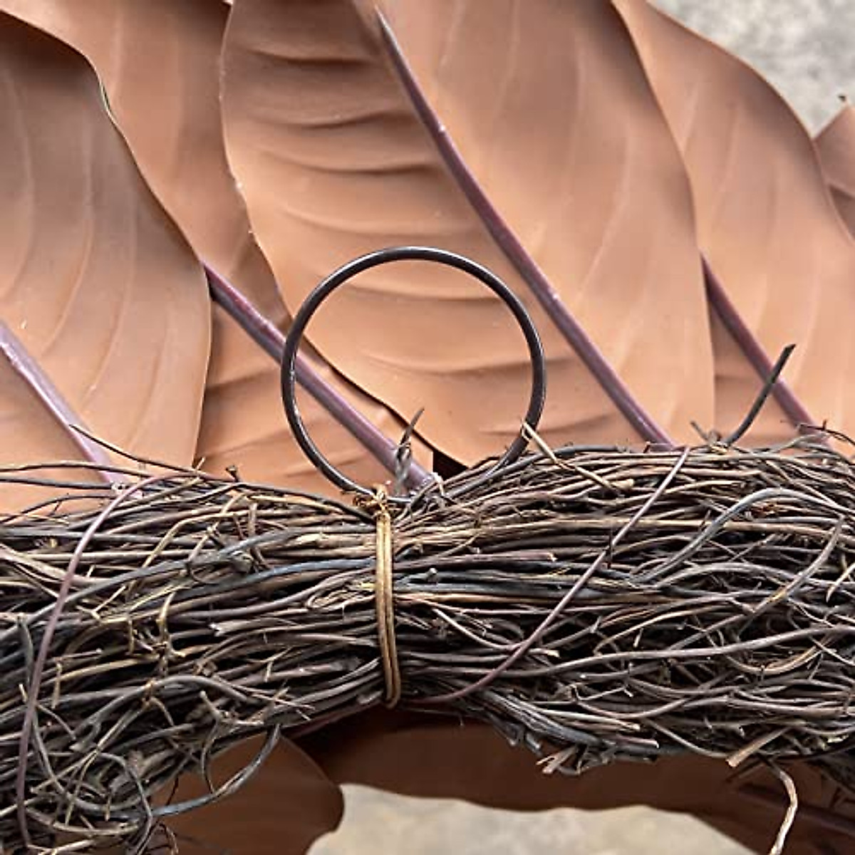 Haute Decor Southern Magnolia Leaves and Blooms on Natural Grapevine Wreath - Large 24 inch Magnolia Wreath for Front Door - Front Door Wreath for Spring, Summer, Fall