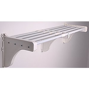 EZ Shelf DIY Expandable Shelf ONLY (No Hanging Rod) - 42.5” - 75” -White-Mounts to Backwall(Floating) with 2 End Brackets-Easy to Install-Strong- Closet Wire Shelving Alternative-(EZS-SW72-1-2)