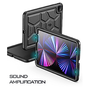 Poetic TurtleSkin Heavy Duty Case Designed for iPad Pro 11 Inch 4th Gen 2022 / 3rd Gen 2021 / 2nd Gen 2020 / 1st Gen 2018, Rugged Shockproof Drop Protection Kids Friendly Silicone Cover Case, Black