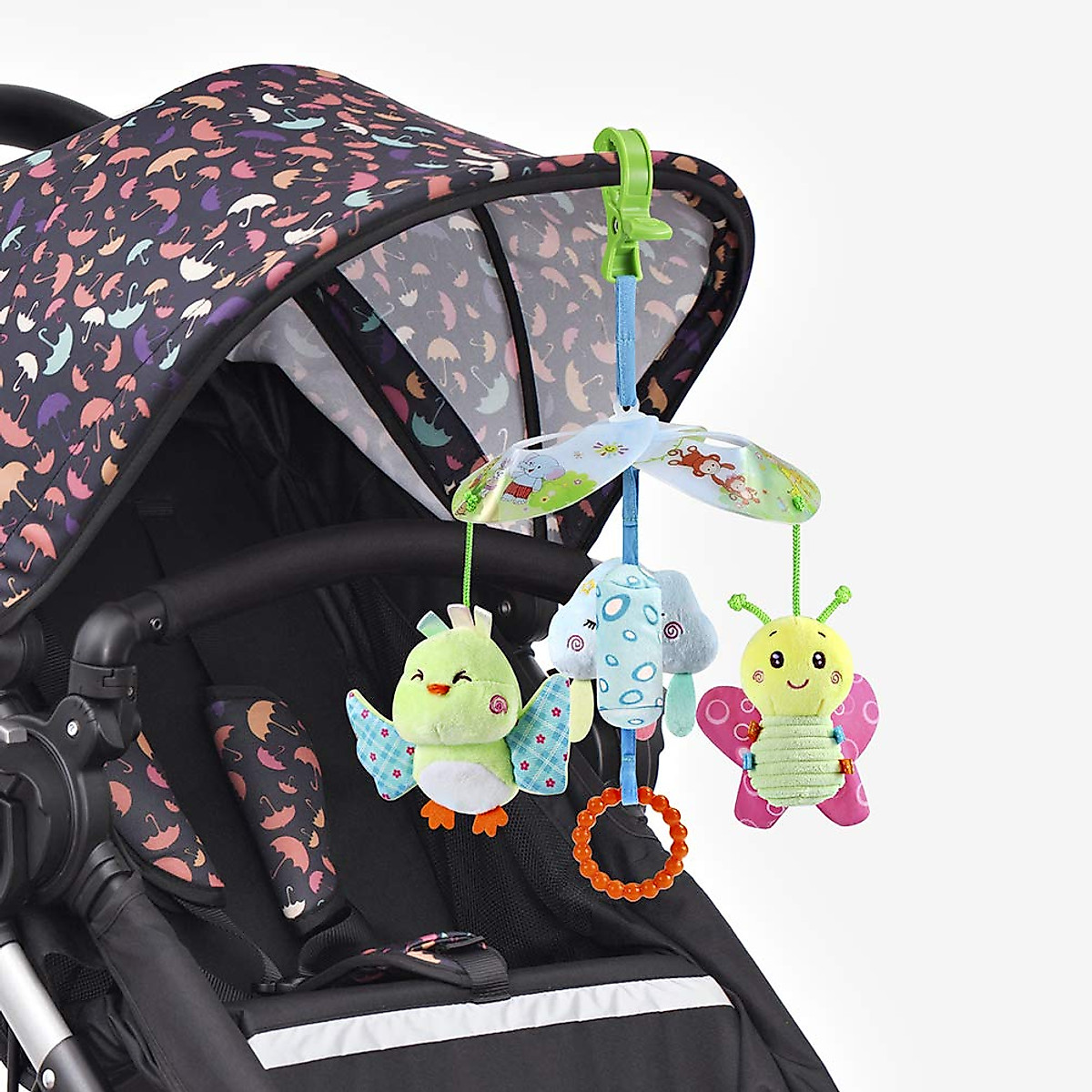 YOYIKER Car Seat Toys for Babies 0-6 Months, Stroller Toys & Hanging Toys for Babies 6-12 Months, Carseat Toys for Infants, Plush Rattle Toys for Boys Girls