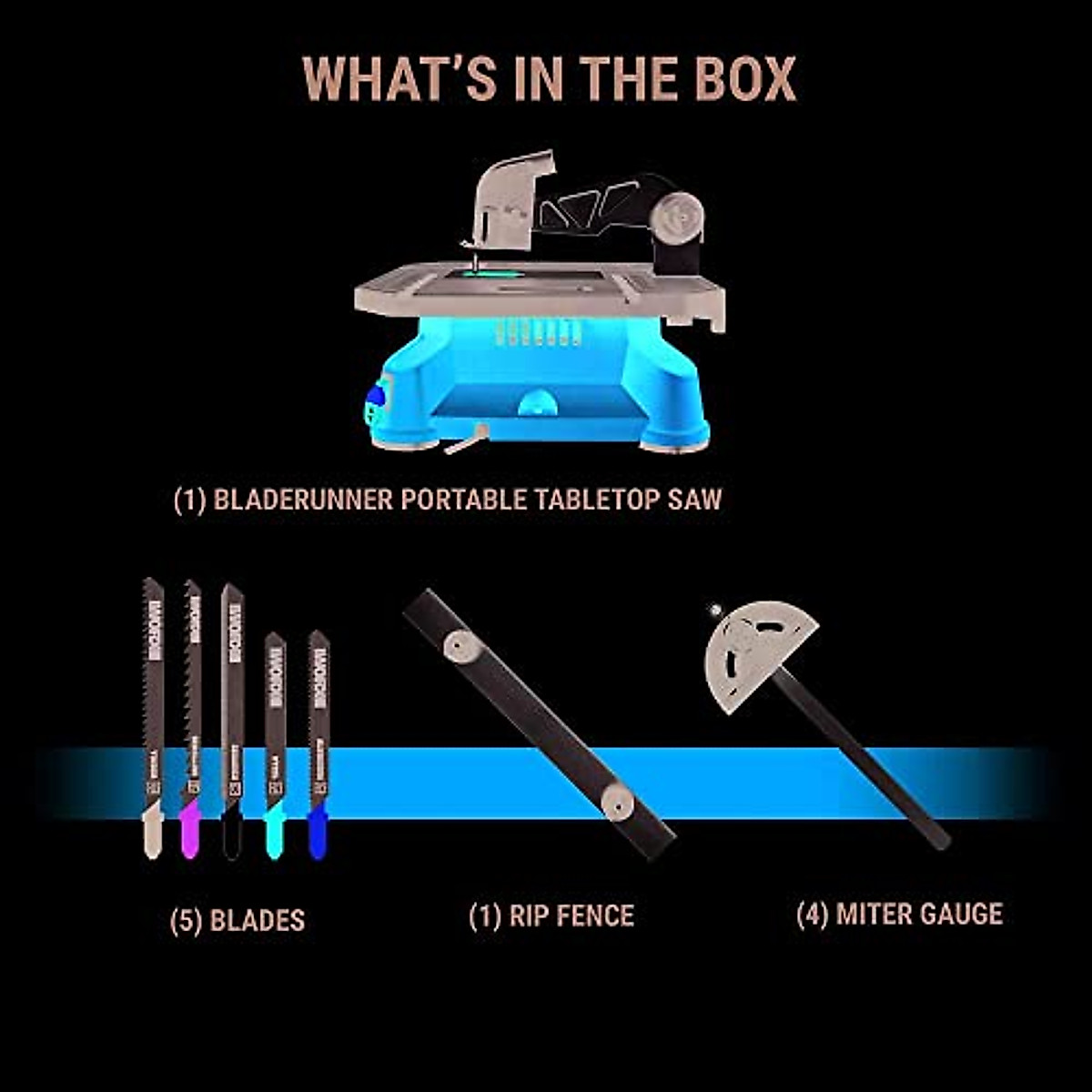 Worx WX572L 5.5 Amp BladeRunner Portable Electric Table Top Saw