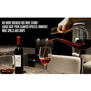 WBSEos Wine Decanter with Aerator,Crystal Glass Wine Carafe and Purifier for Home Bar 1.5L Lead-free Crystal Glass, Hand-blown red wine Decanters Carafe