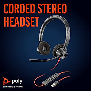 Plantronics - Blackwire 3320 USB-A - Wired, Dual-Ear (Stereo) Headset with Boom Mic - USB-A to Connect to Your PC, Mac or Cell Phone - Works with Teams, Zoom & More