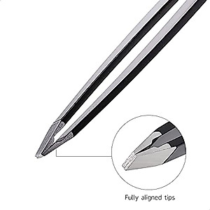 AmazonCommercial Professional Stainless Steel Slant Tip Tweezer, Eyebrow Tweezers for Your Daily Beauty Routine