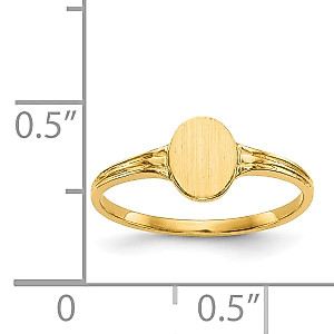 IceCarats 14K Yellow Gold Custom Engraved Signet Ring Handmade Personalized Monogram Initial Letter Band Size 3