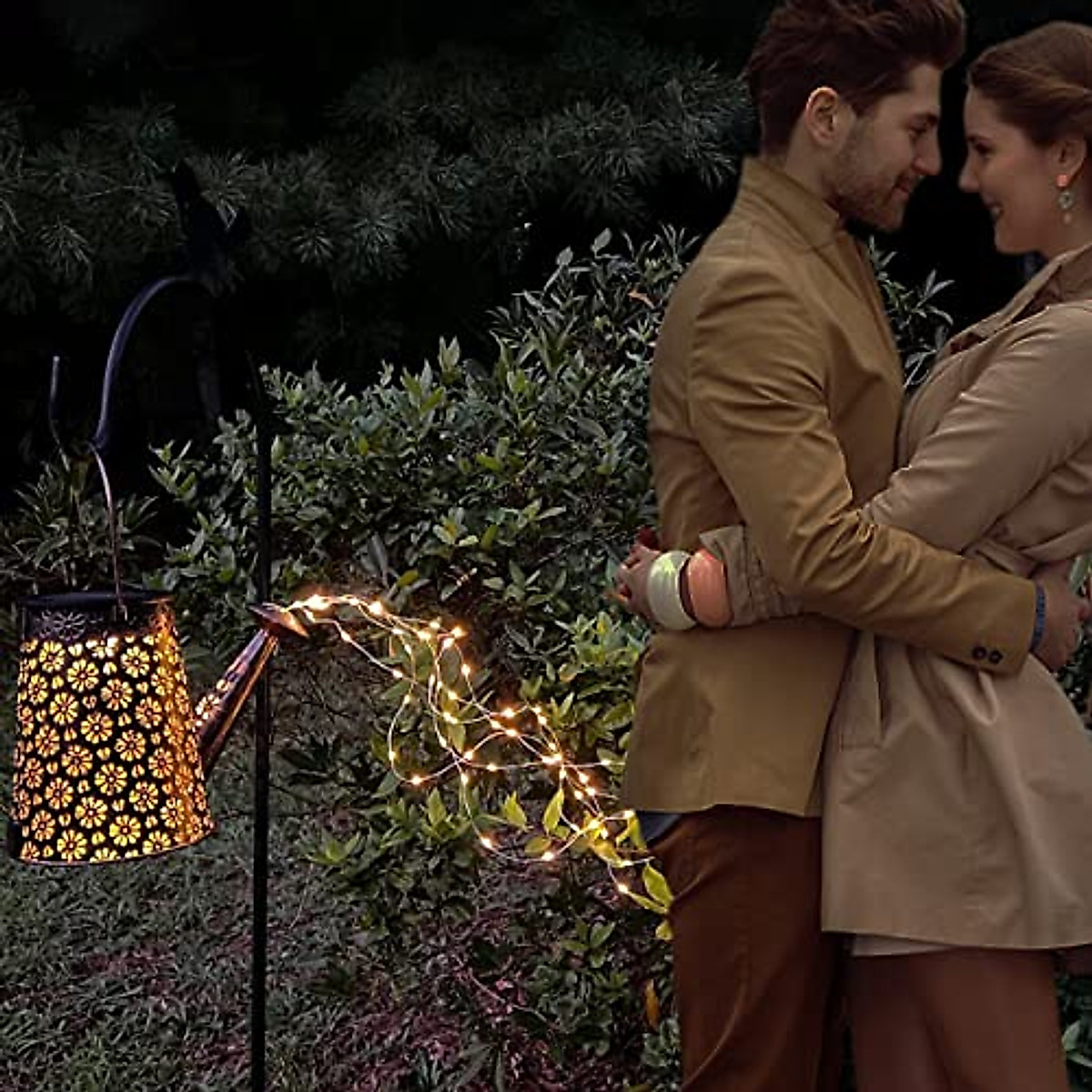 Solar-Outdoor-Lights for Yard, Solar-Watering-Can with Cascading-Lights, Solar-Garden-Lights for Patio-Garden-Decor, Solar-Pathway-Lights Outdoor-Decor For Holiday-Festival- Halloween-Christmas, etc