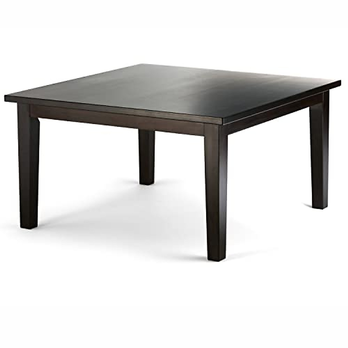 SIMPLIHOME Eastwood SOLID HARDWOOD 54 Inch Square Contemporary Dining Table in Java Brown, For the Dining Room