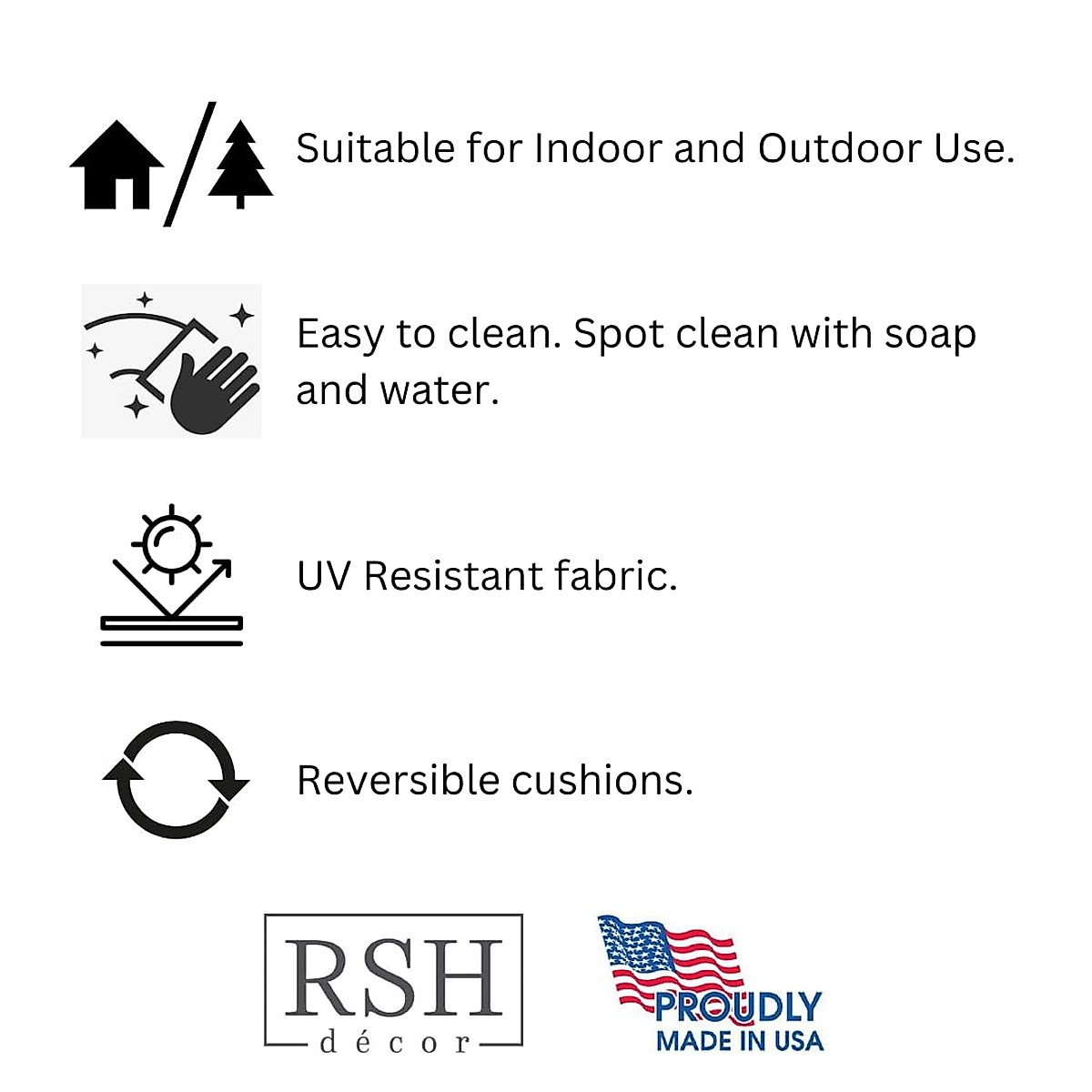 RSH DECOR: Tufted U-Shape Wicker Seat Cushions Set of 2 | 19” x 19” | All-Weather Spun Fabric | Water-Resistant | Outdoor Chair Cushions for Patio Furniture | Daelyn Cherry