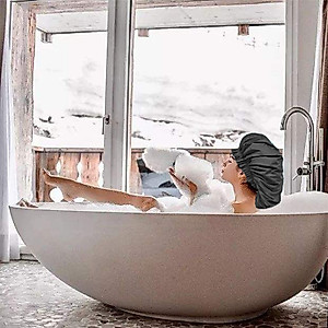 ELEBOX 2 Packs Extra Large Shower Caps Jumbo Shower Cap for Braids Big Shower cap for Women Long Hair Bath Cap Waterproof