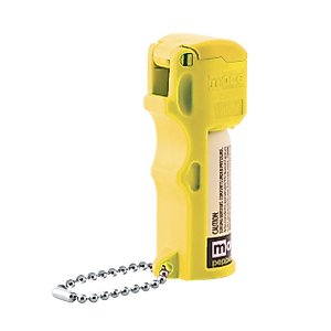 Mace Brand Pocket Pepper Spray (Neon Yellow) – Accurate 10’ Powerful Pepper Spray with Flip Top Safety Cap, Leaves UV Dye on Skin – Great for Self-Defense
