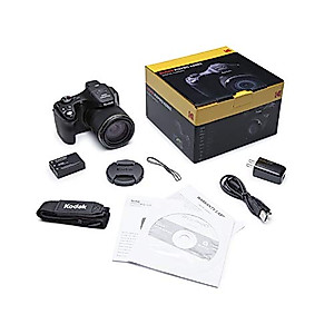 Kodak PIXPRO Astro Zoom AZ652-BK 20MP Digital Camera with 65X Optical Zoom and 3" LCD (Black) (Renewed)