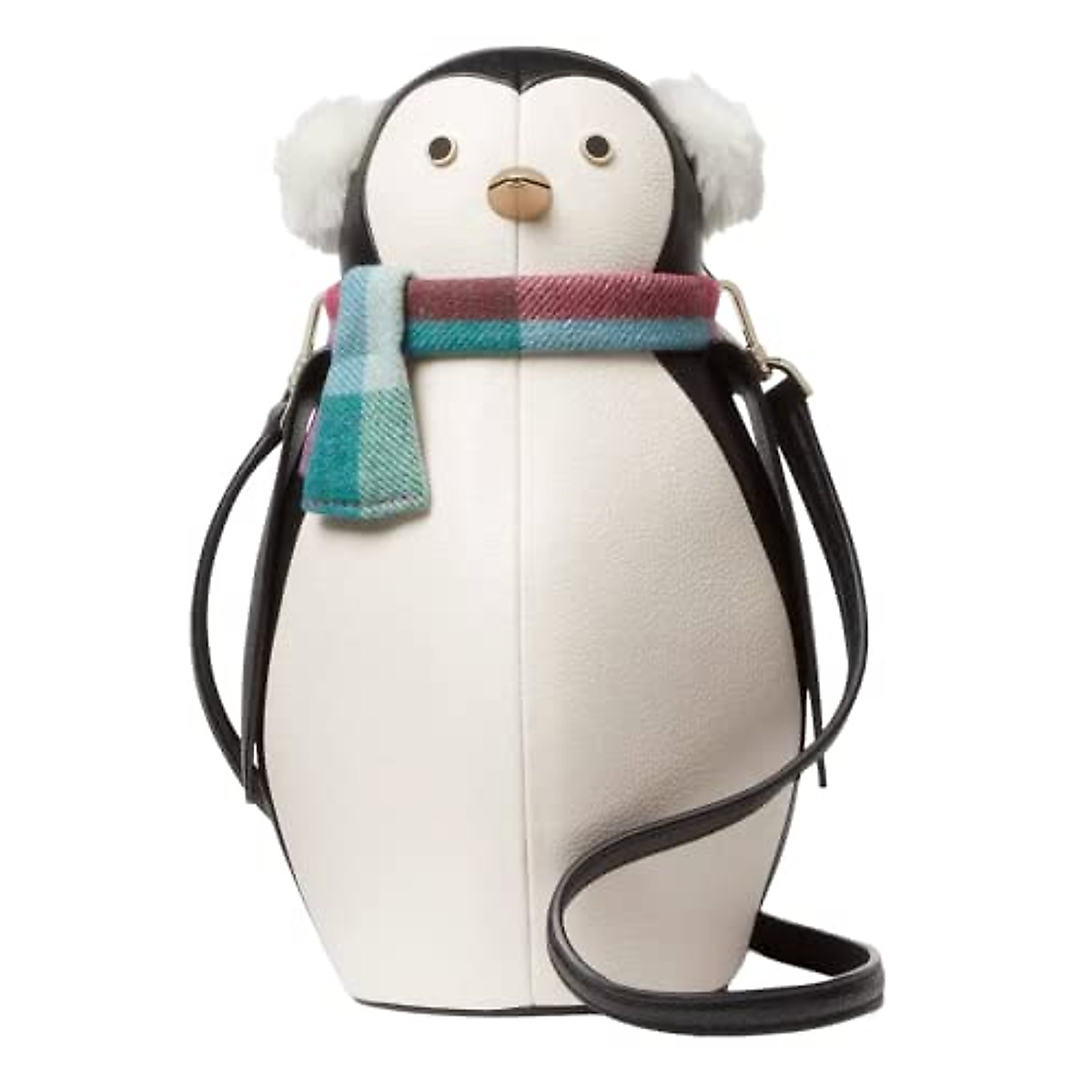 Kate Spade Morty Penguin Crossbody Pebbled Leather Bag (Black/White Multi)