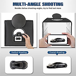 Portable Photo Studio Light Box, PULUZ 16"x16" Professional Dimmable Shooting Tent Kit with 144 LEDs Lights & 6 Kinds Double-Sided Color Backgrounds for Product Photography