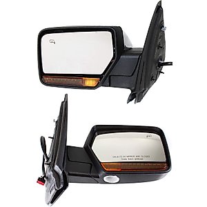 Kool Vue Driver & Passenger Side Power Heated Mirrors for Ford Expedition Lincoln Navigator 2007-2008 Power Fold With Signal Light, Memory & Puddle Lamp Chrome