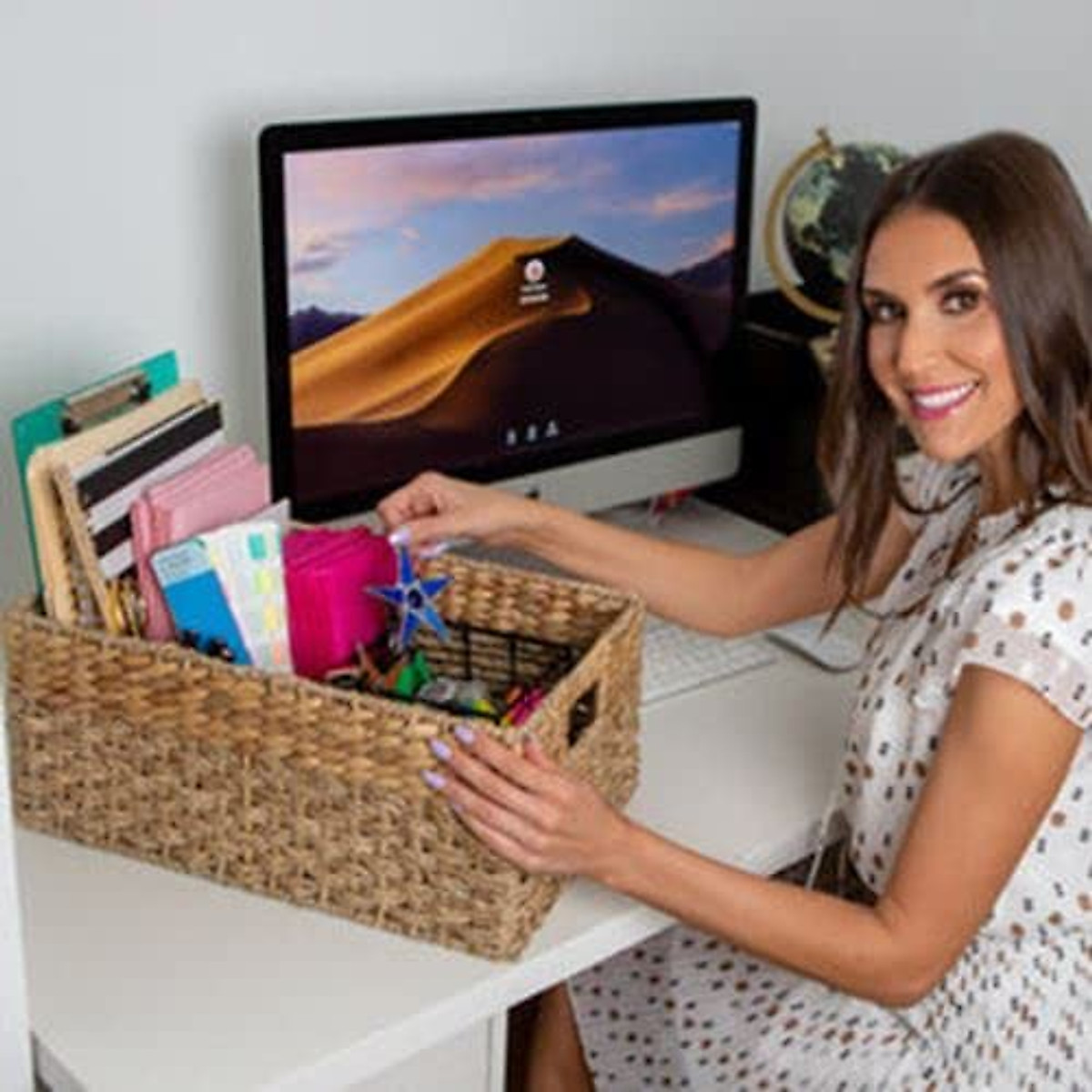 Large Wicker Storage Basket, Seagrass Basket, Water Hyacinth Storage Baskets for Organizing Bathroom, Bedroom, Living Room & Towels…