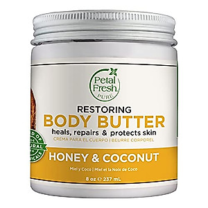 Petal Fresh Pure, Restoring Body Butter, Heals, Repairs & Protects Skin with Honey & Coconut Oil, 8 Fl oz