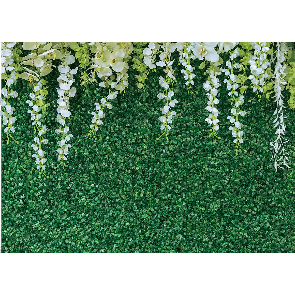 CHAIYA 8X6FT Greenery Backdrop with Flowers Green Leaf White Flower Photo Backdrops Bridal Shower Backdrop for Wedding Backdrops Reception Ceremony Birthday Party Decoration CY273