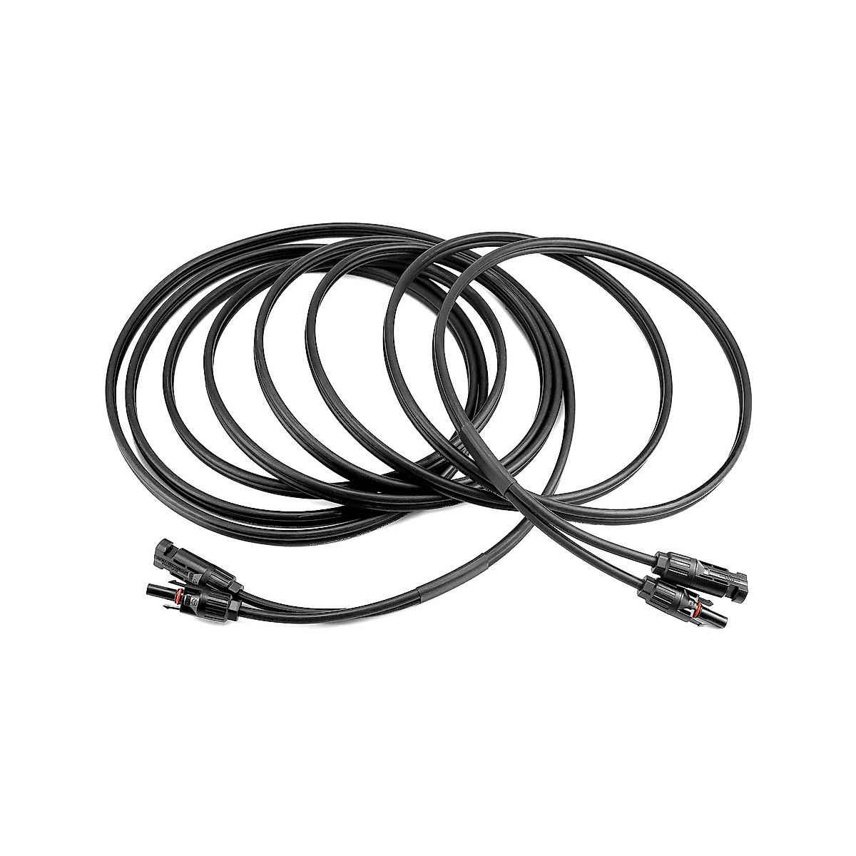 QWORK Solar Cable: 20-ft 2x10 AWG Twin Wire Solar Extension Cable, Copper Strand, Complete with Female and Male Connectors - Ideal for Homes, Shops, and RV Solar Panels