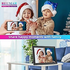 REUMAR 32GB Digital Picture Frame,10.1 inch,WiFi Smart Digital Photo Frame IPS LCD Touch Screen,auto-Rotate,Easy Setup to Share Photos and Videos Via Frameo APP from Anywhere Anytime