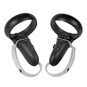 HIJIAO accessories for Oculus Quest VR, including: hard case (black), Silicone Controller Grip Skin (gray), Silicone Knuckle Strap (gray), Silicone Cover (black), Head Strap Pad for Oculus Quest Heads