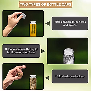 PLANET KITCHEN Travel Spice Kit - Portable Spice Containers great for Camping, Traveling, Bushcraft & RV - Seasoning Kit with 8 Jars, 2 Salt & Pepper Grinders, 1 Oil Spray and Waterproof Cover (Khaki)