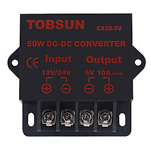 DWEII 2-Pack 12V to 5V Converter, DC 12V 24V to 5V 10A Step Down Converter Adapter DC Voltage Reducer Regulator Power Supplies Transformer Module