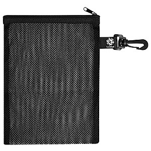 PALTERWEAR Mesh Zipper Bag with Clip - Set of 4 (Black, 7 x 9 inch)