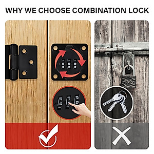 Cabinet Password Hasp Locks, Cabinet Password Hasp Locks for Wooden Cabinet 3-Digit Password Code, Anti-Theft Household Security Combination Hasp Latch Lock Twist Knob Drawer Cupboard Locker