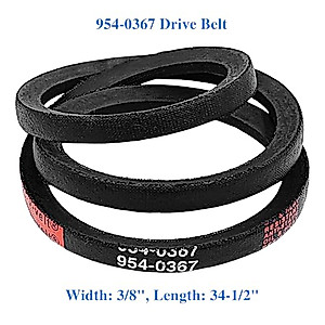 AILEETE 954-0367 Drive Belt 3/8" x 34-1/2" for MTD Craftsman Cub Cadet Troy-Bilt Ryobi Yard Man Snowblower Snow Thrower, Replaces 754-0367