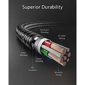 Anker USB C to Lightning Cable [6 ft, 2-Pack] Powerline+ II Nylon Braided Cable for iPhone 11/11 Pro / 11 Pro Max/X/XS/XR/XS Max / 8/8 Plus/AirPods Pro, Supports Power Delivery