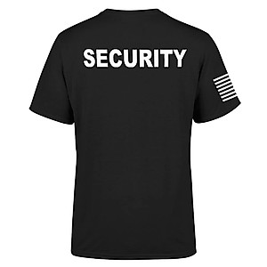 Security Guard Event Staff 2 - Two-Sided Event Staff Shirt Two-Sided American USA Flag On Arm Men Tees