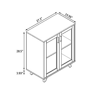 Panana Kitchen Buffet Server Table Accent Sideboard Cupboard Server Buffet Console Table with Doors Cabinet (27inch, White)