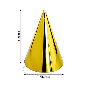 Balsa Circle 25 pcs Mixed 5x7 in Metallic Paper Cone Birthday Hats Party Events Reception Tableware Decoration Supplies
