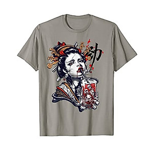 Japanese Geisha Girl Vaporwave Cyberpunk Popart Urban Style T-Shirt