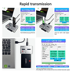AOKO M.2 Duplicator NVMe to SATA Docking Staion for M.2 PCIe NVMe/M.2 SATA and 2.5" /3.5" SATA SSD/HDD with Offline Cloning( NVMe to NVMe Clone Not Supported)