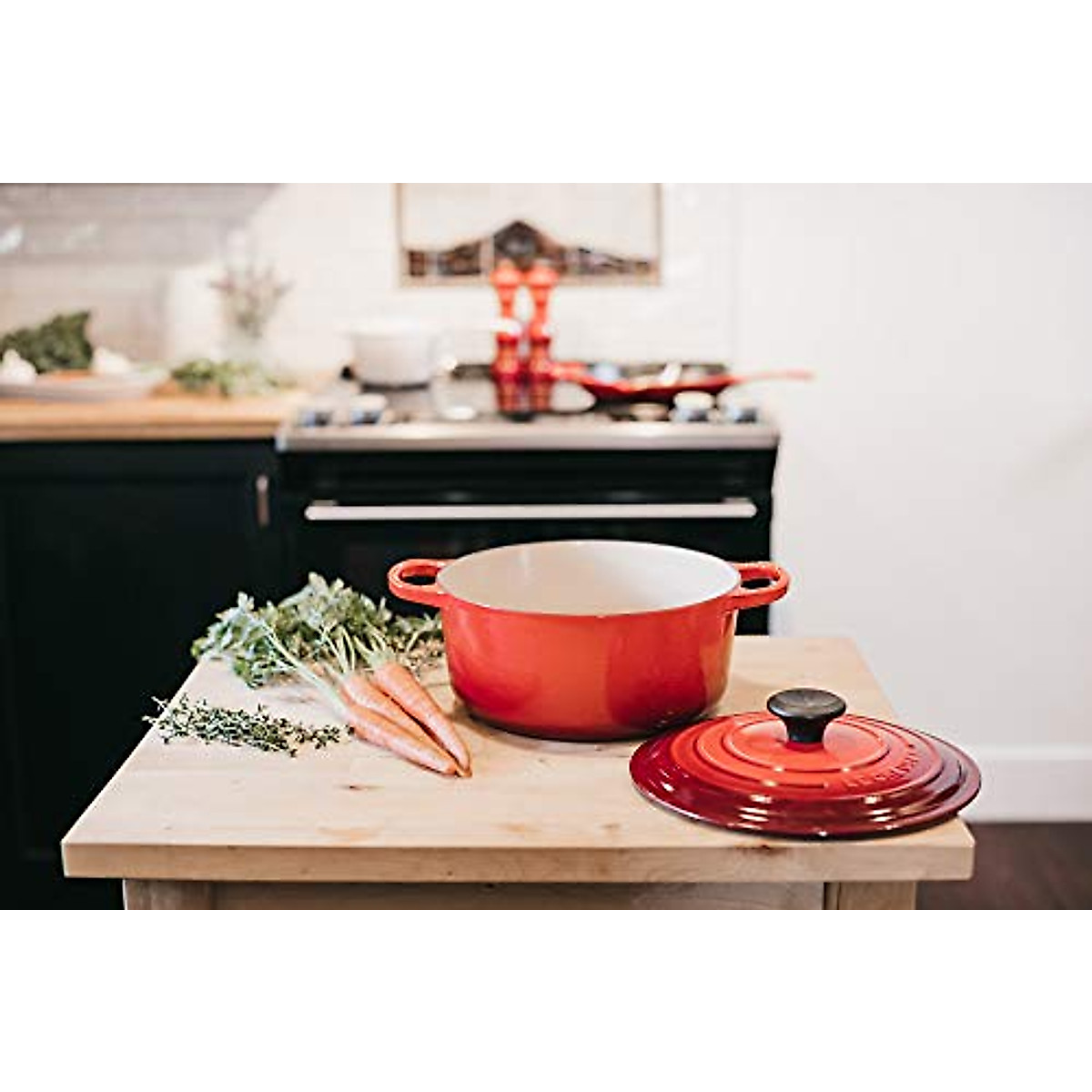 Le Creuset Enameled Cast Iron Signature Round Dutch Oven, 7.25 qt., Cerise
