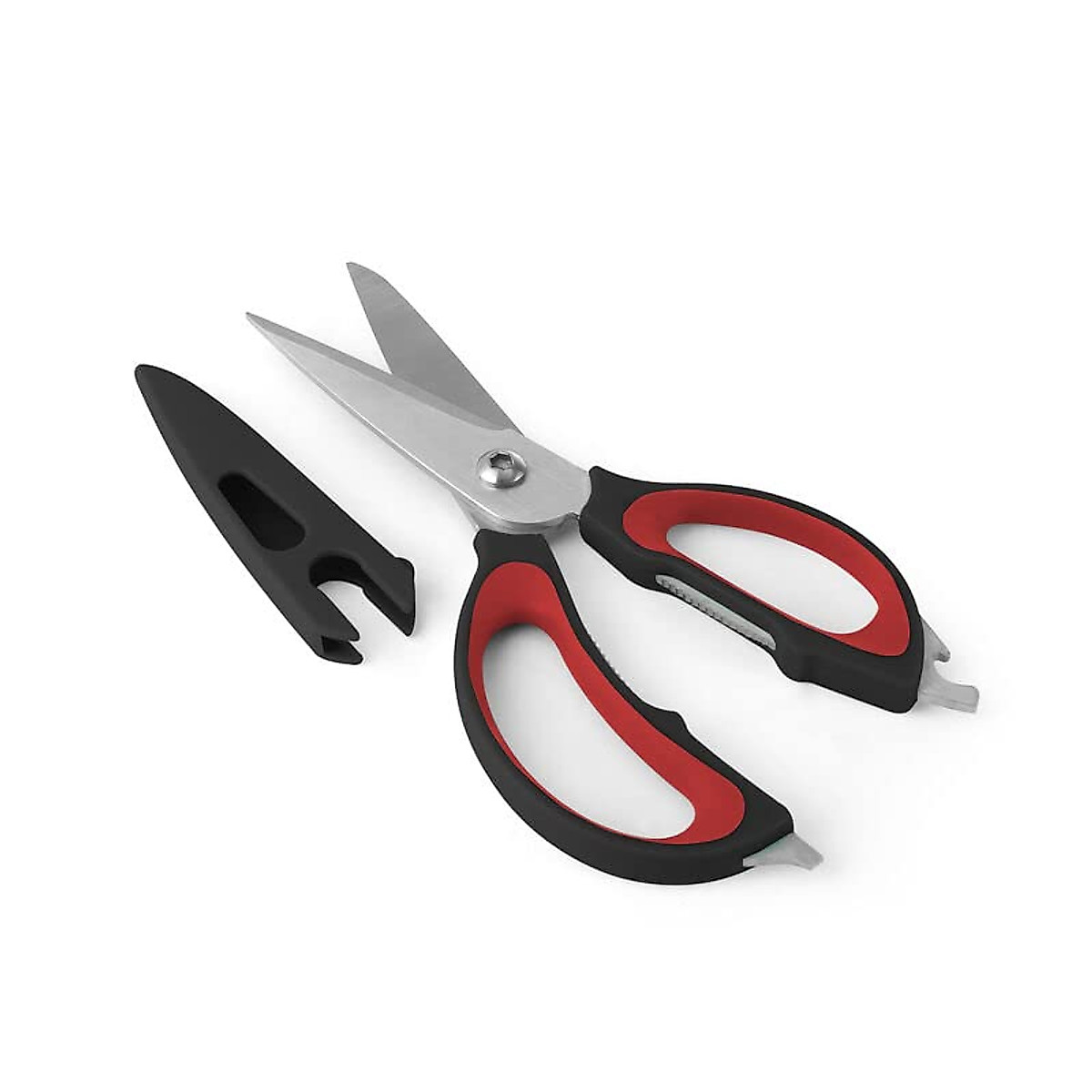 Farberware 4-in-1 Kitchen Shears, 2-Piece, Black and Red