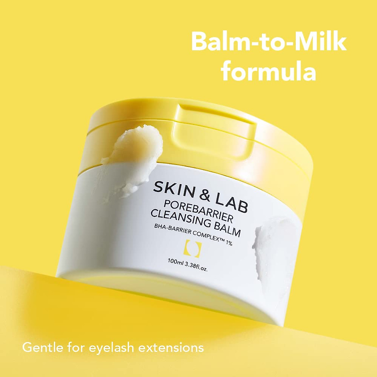 SKIN&LAB] Porebarrier Face Cleansing Balm | Eyelash Extension-Safe Cleanser | Vegan Makeup Remover for Waterproof Makeup | Balm to Oil to Milk | Gentle for | Made in Korea | 3.38 Fl Oz