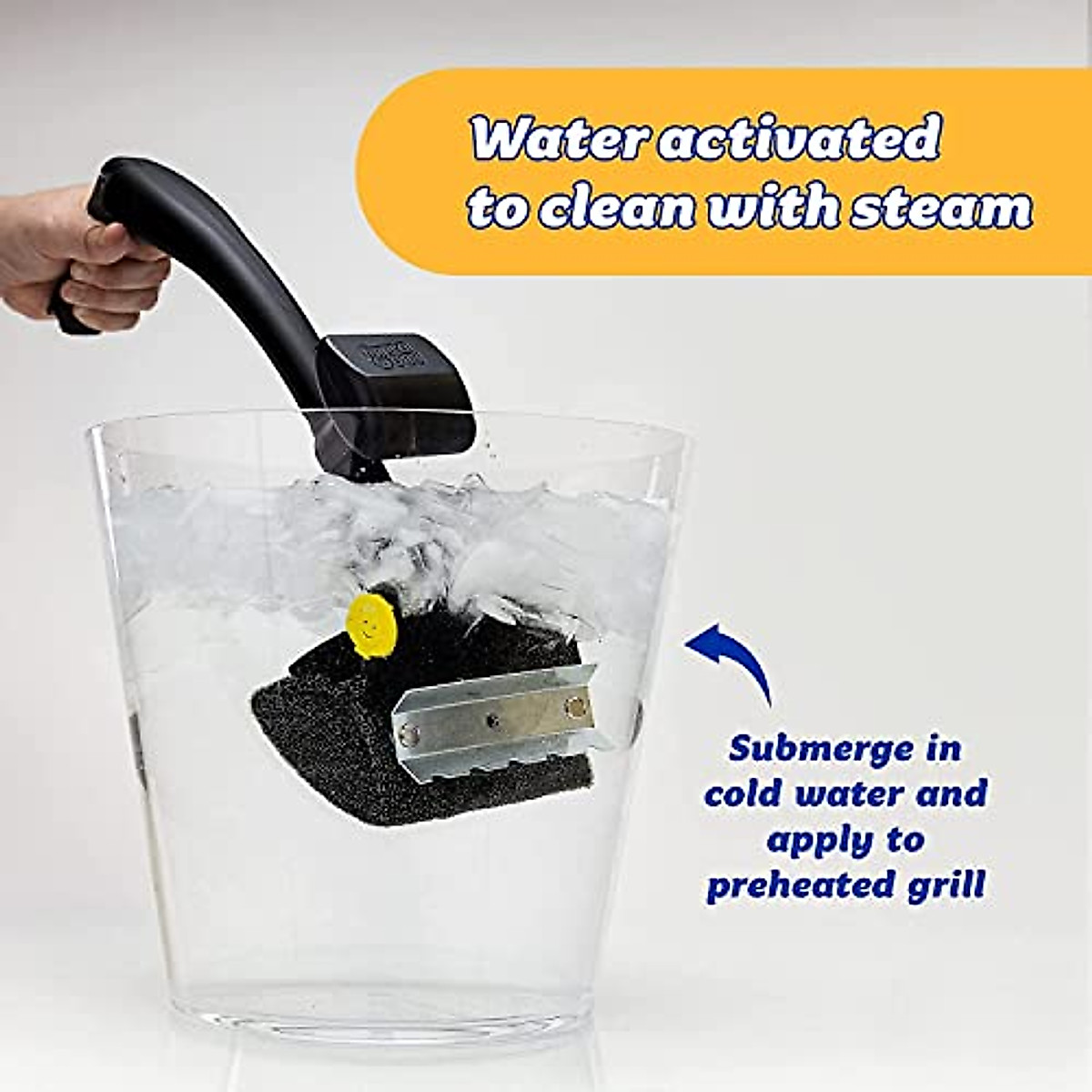 Scrub Daddy BBQ Daddy Grill Brush Head Refill - Bristle Free Steam Cleaning Scrubber for BBQ Daddy Grill Brush - Grill Cleaning Brush Attachment with ArmorTec Steel Mesh for Grill Grates (1 Count)