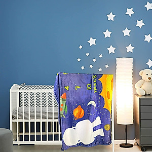 KEMINA BLANKETS Baby Monthly Milestone Blanket Boy, Milestone Blanket for Baby Boy, Outer Space Baby Blanket Nursery Includes Photography Prop, Space, Boy Milestone Blanket 60x40