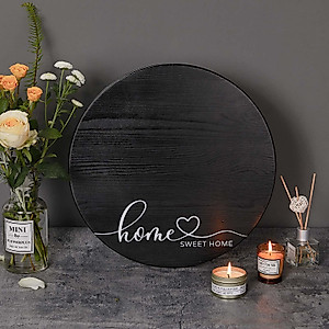 AW BRIDAL 15'' Wooden Lazy Susan Turntable Organizer, Black Large Lazy Susan Turntable for Table Cabinet or Pantry, Unique Anniversary Birthday Housewarming Gifts