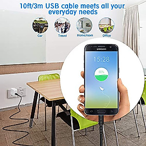 HQGC Micro USB Cable 10Ft 2pack, Long Charging Cord Kindle Charger Cable Fast Android Phone Charging Cord for Samsung Galaxy S7 S6 J7 Note 5, LG, Kindle, Xbox, PS4,Tablets
