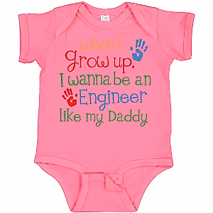 inktastic Engineer Like Daddy Baby Bodysuit Newborn Hot Pink 2446d