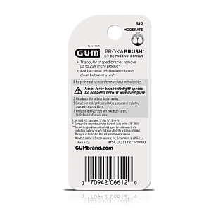 GUM Go-Betweens Proxabrush Refills Moderate [612] 8 Each (Pack of 5)