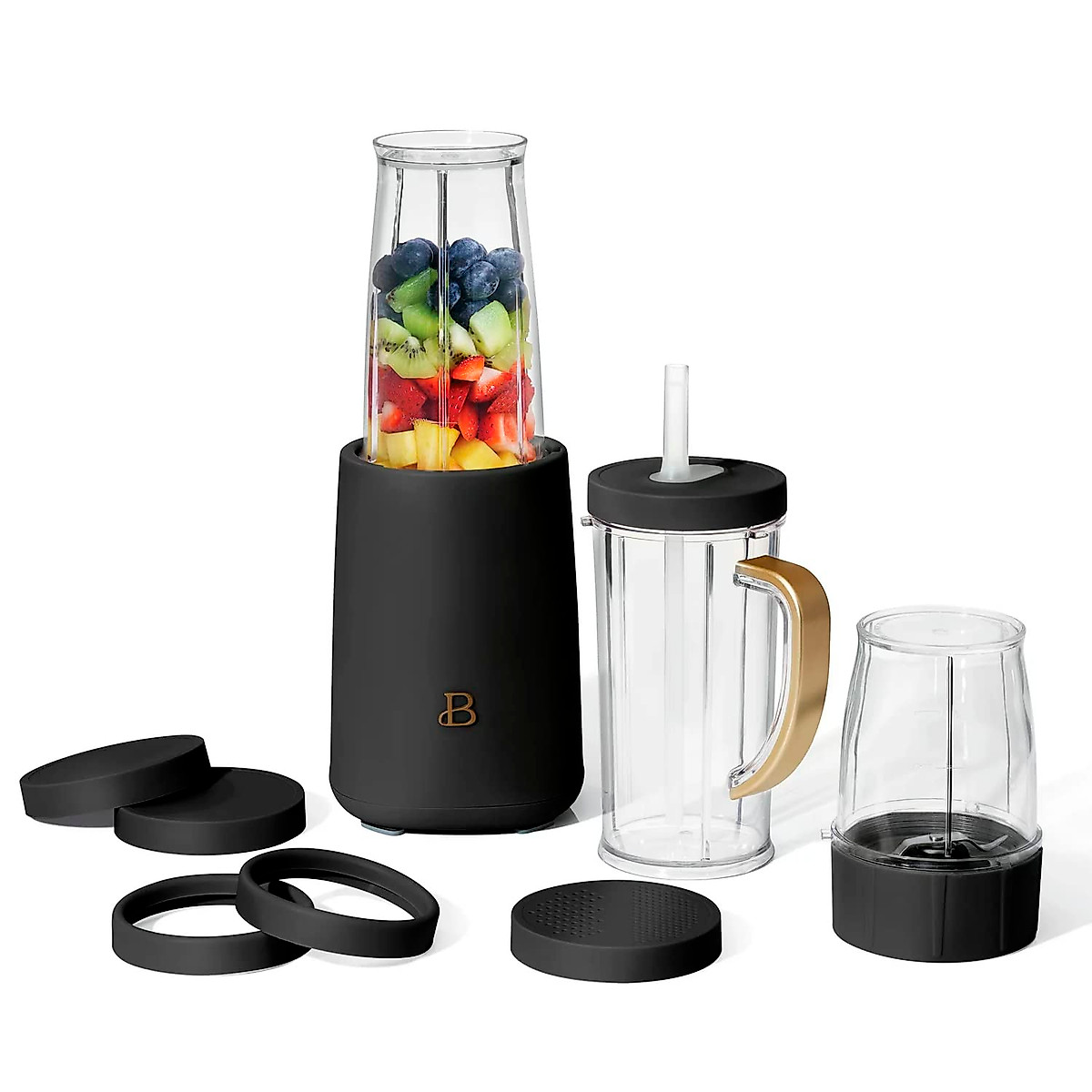Beautiful Personal Blender, 12 Piece Set by Drew Barrymore (Black Sesame)