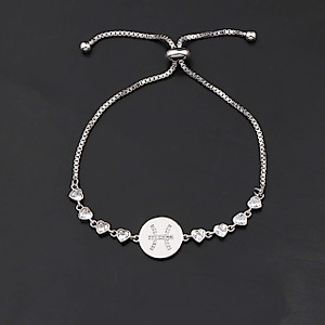 ENSIANTH Sliver Zodiac Sign Adjustable Bracelet Birthday Gift for Women (BR-Pisces S)